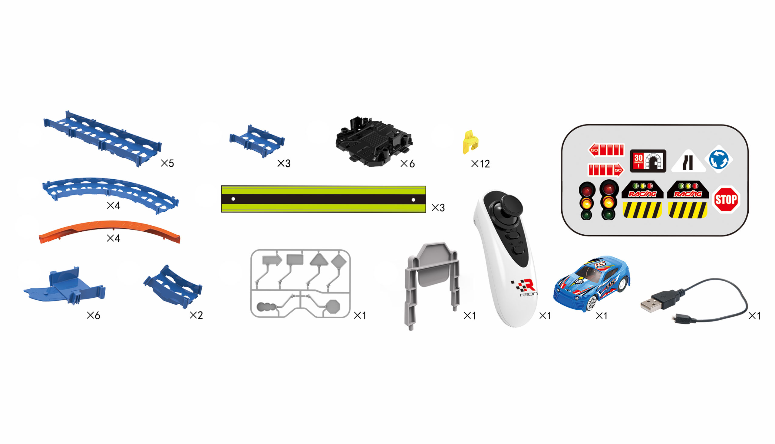 RC Magic Traxx Glow 50-teilig mit Rennfahrzeug - amewi.com