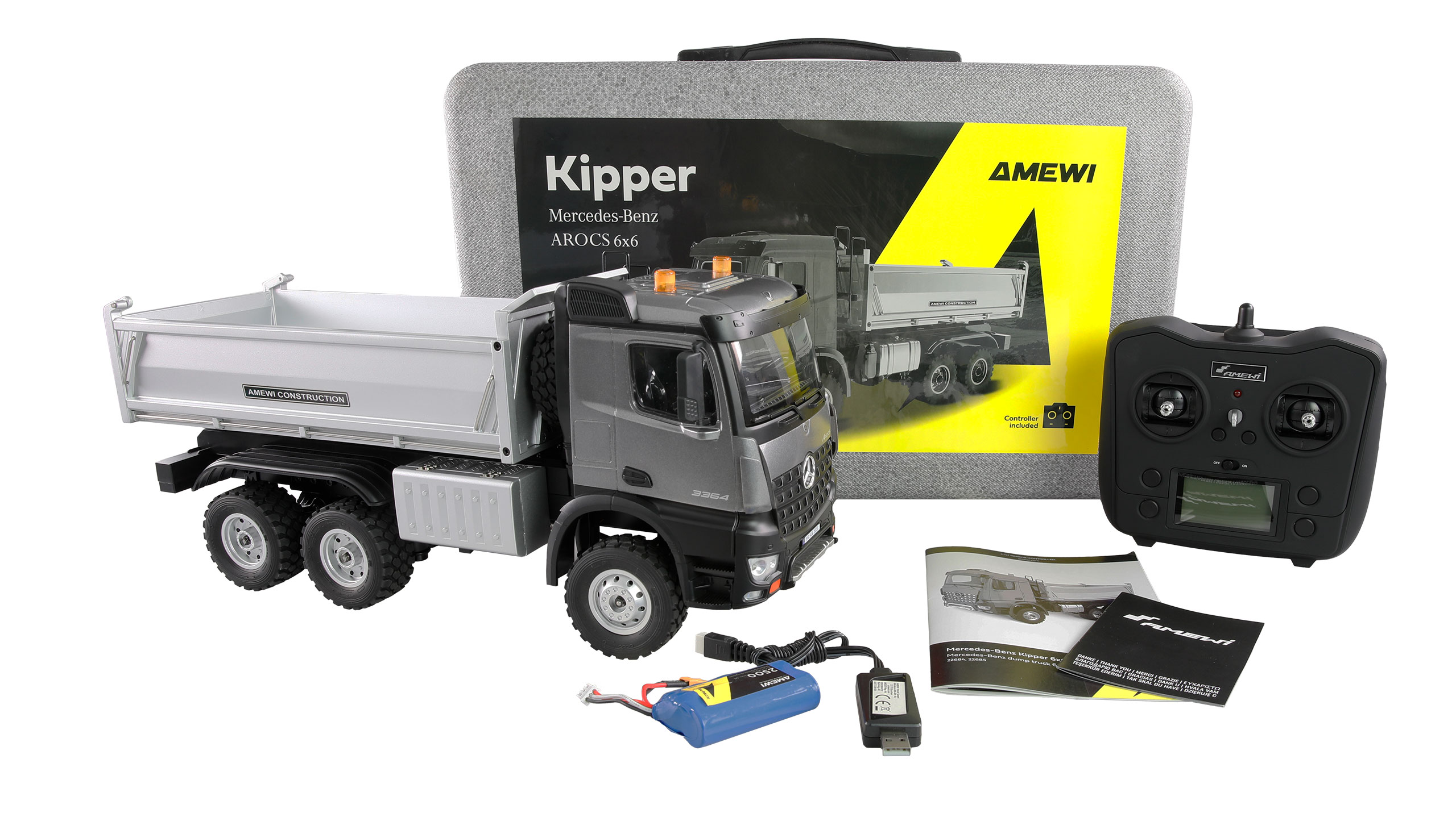 Mercedes-Benz Arocs Kipper 6x6 1:14 RTR anthrazit - amewi.com