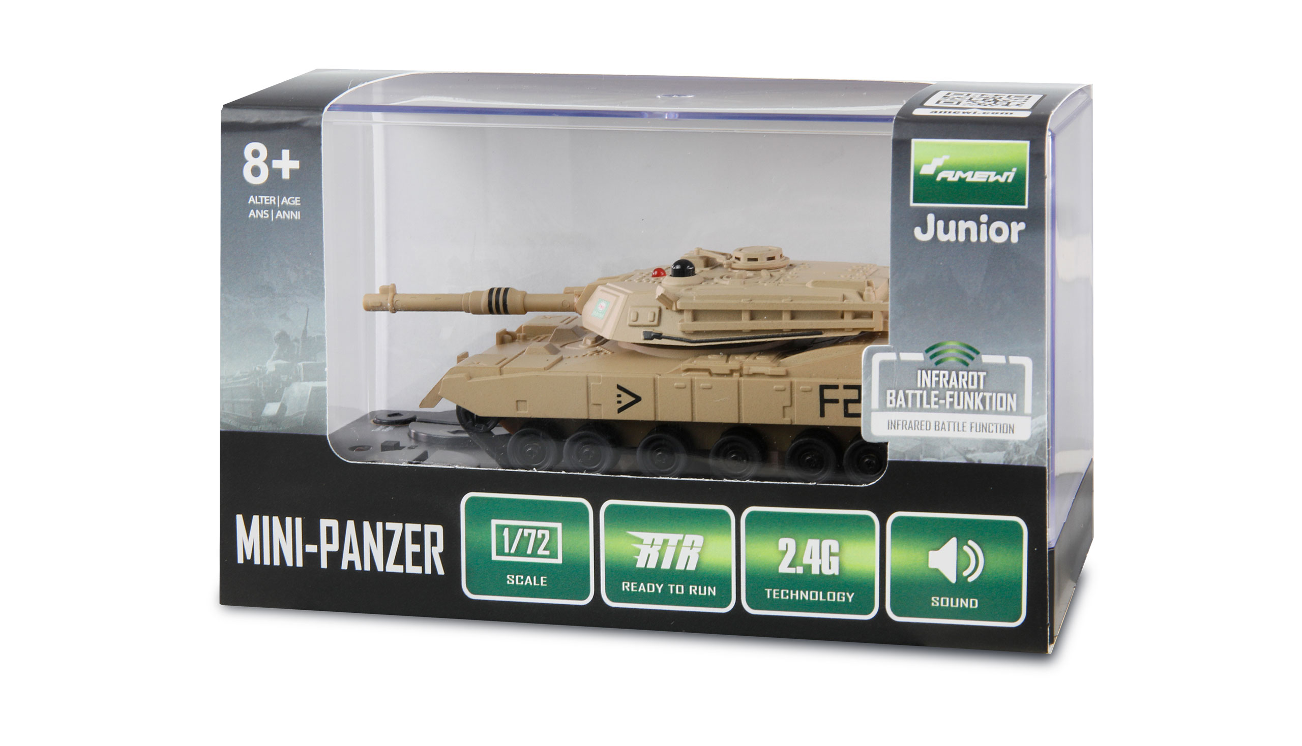 Abrams Mini-Panzer mit IR-Battle-Funktion 1:72 RTR - amewi.com