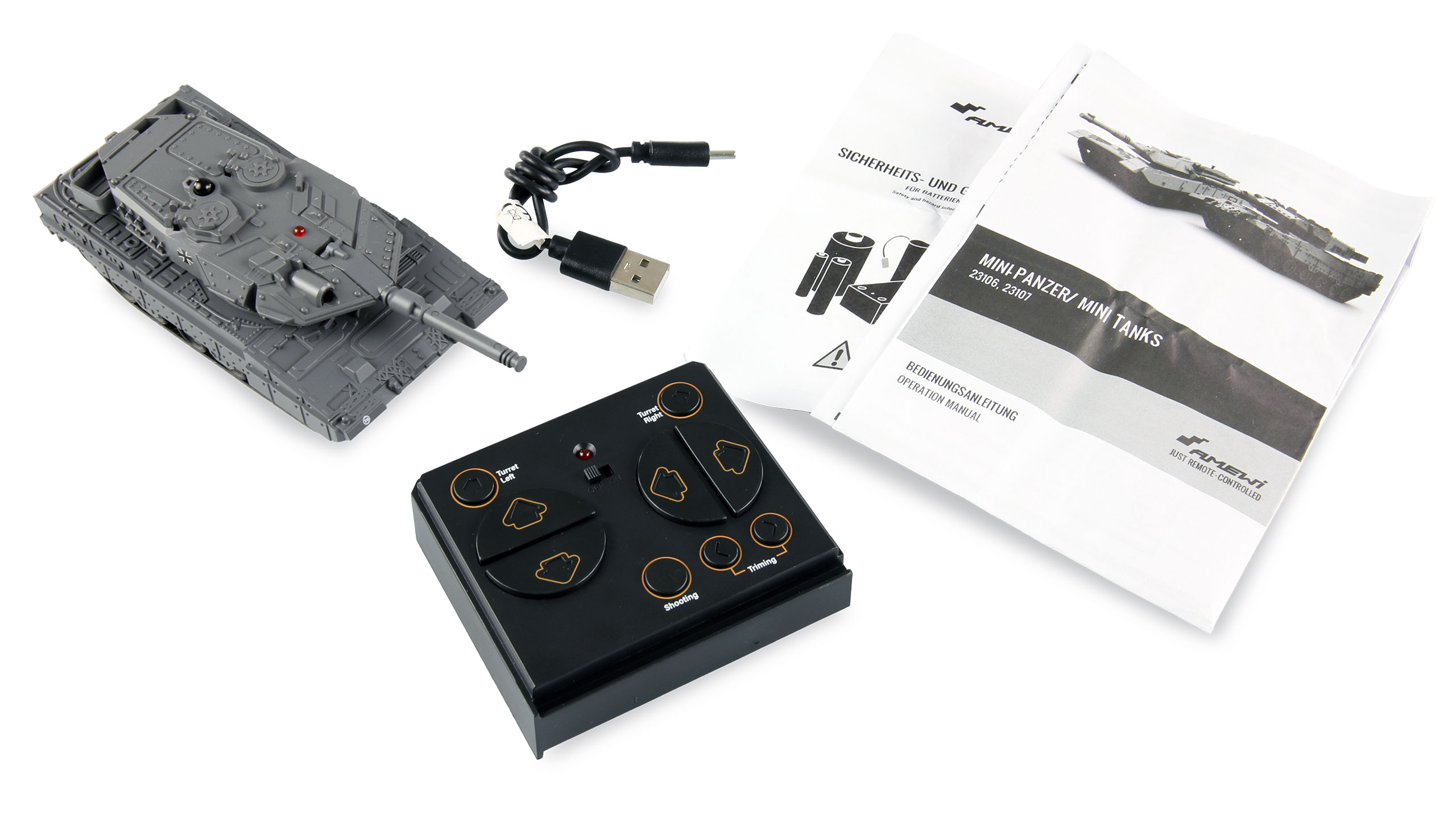 Leopard II Mini-Panzer mit IR-Battle-Funktion 1:72 RTR - amewi.com