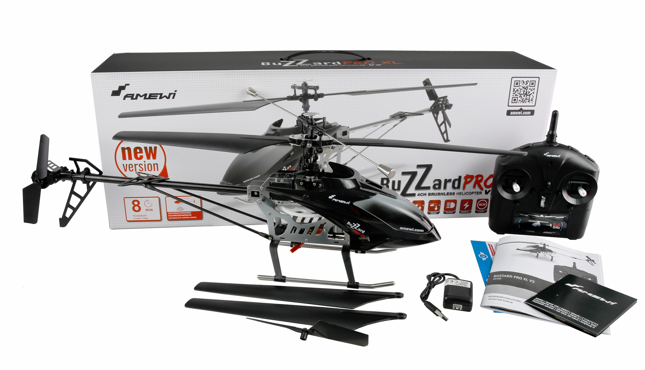 Buzzard Pro XL Helikopter V2 brushless 4-Kanal RTF - amewi.com
